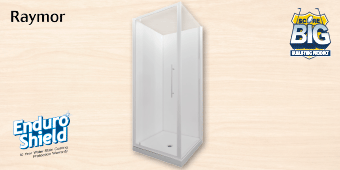 RAYMOR BRIGHTON 2 SIDED FLAT WALL SHOWER 900 X 900MM - PlaceMakers